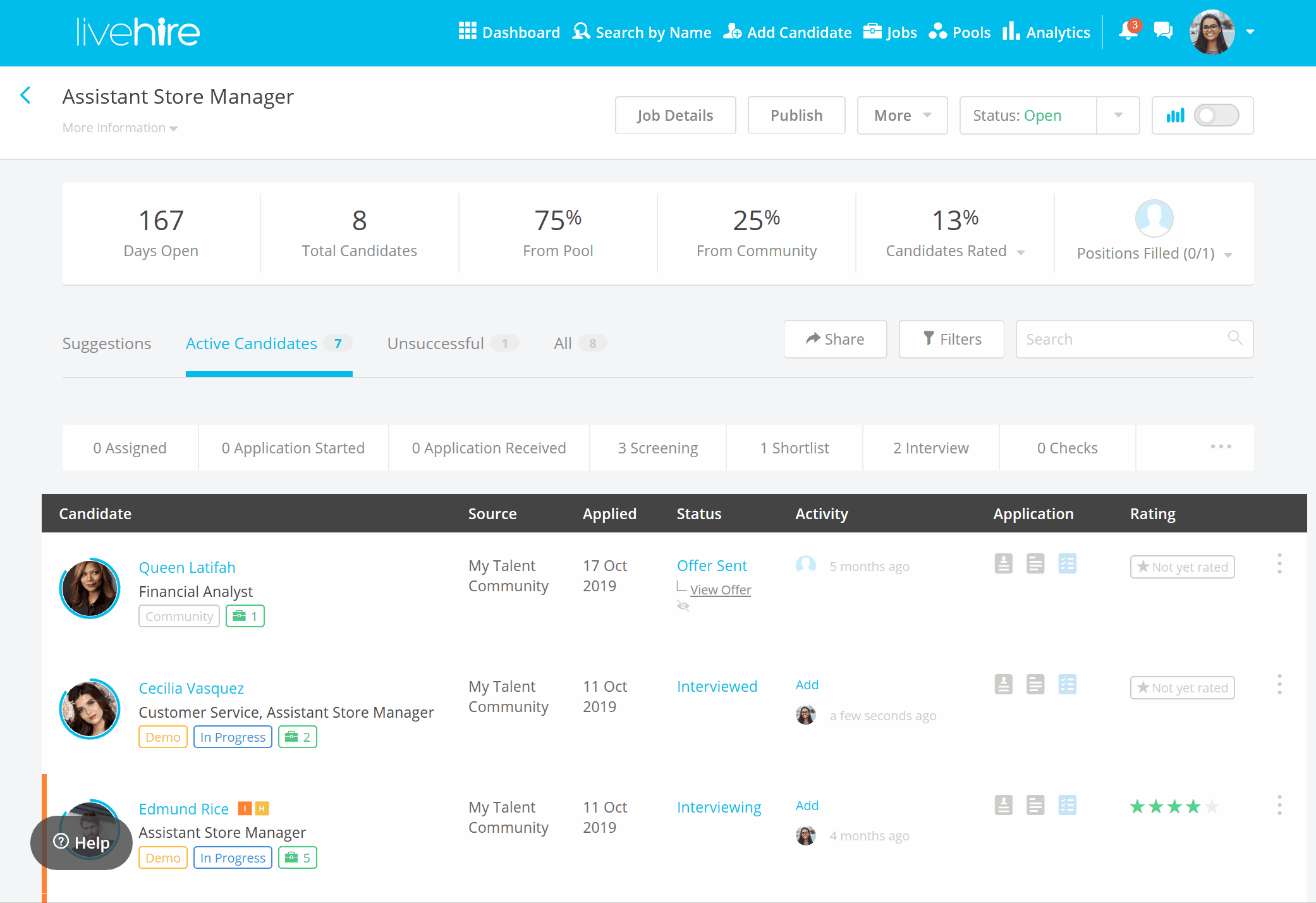 Changing an Application Status – Employer Knowledge Base